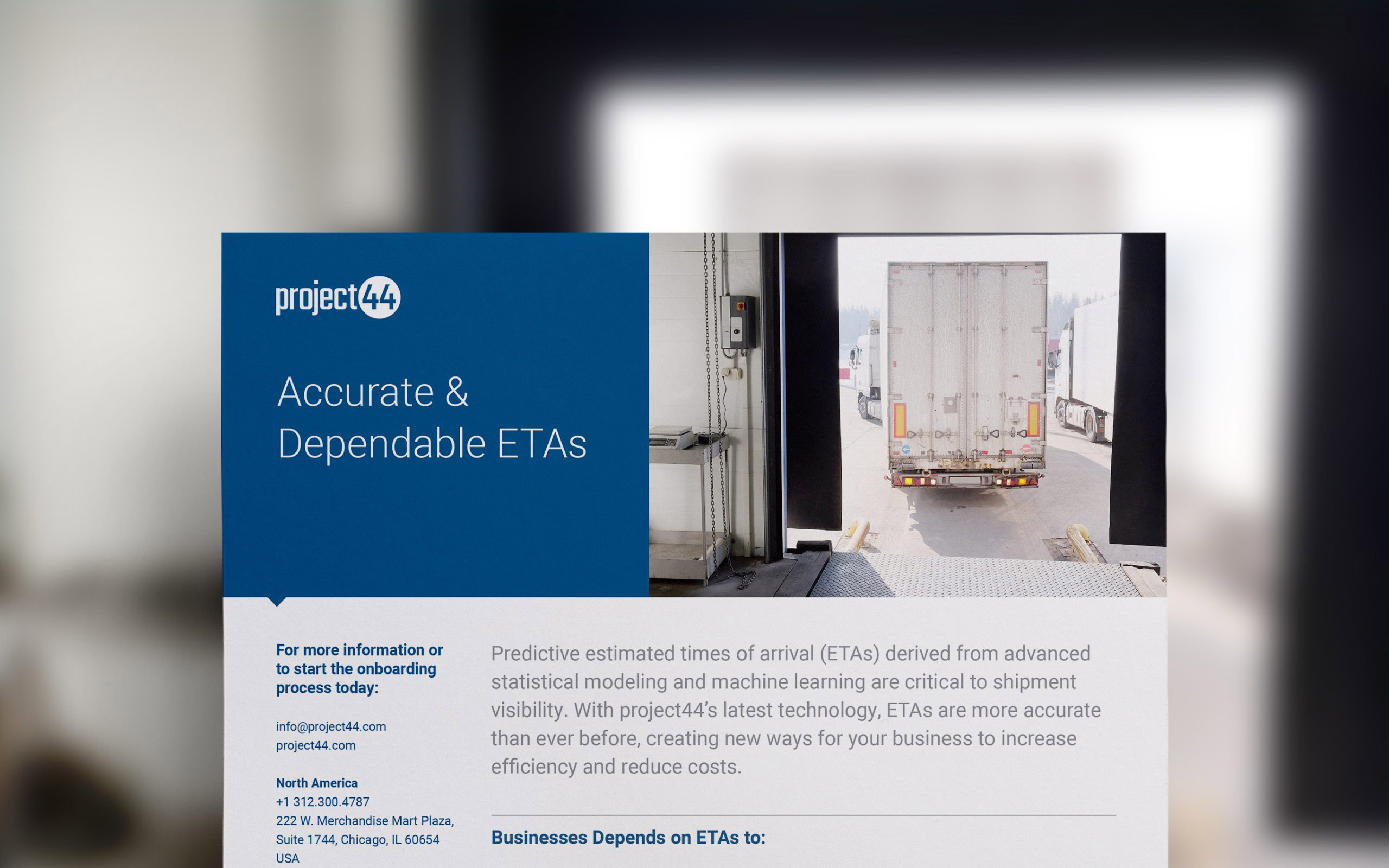 Accurate Tracking & Dependable ETAs | project44
